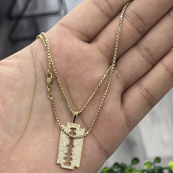 Prime Jewelry 269 | Jewelry | New 4k Yellow Gold Razor Blade Pendant ...